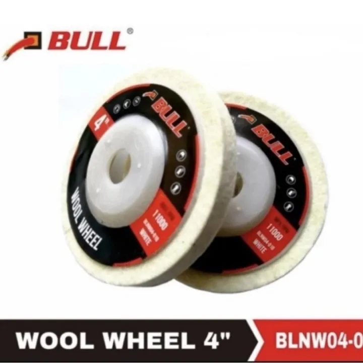 BULL WOOL WHEEL 4" WOOLEN DISC 4 INCH MATA GERINDA POLES STAINLESS ...