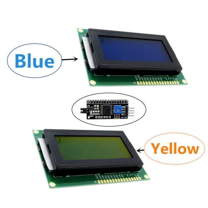 1604 16X4 16x4 Character LCD Module Display Screen LCM Yellow / Blue With LED Backlight SPLC780 ...