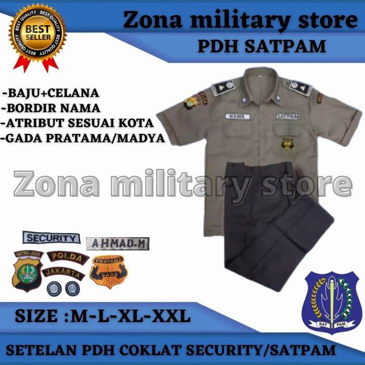 seragam setelan pdh pdl security satpam keamanan kaos dalaman coklat terbaru 2021 lapangan dinas ...