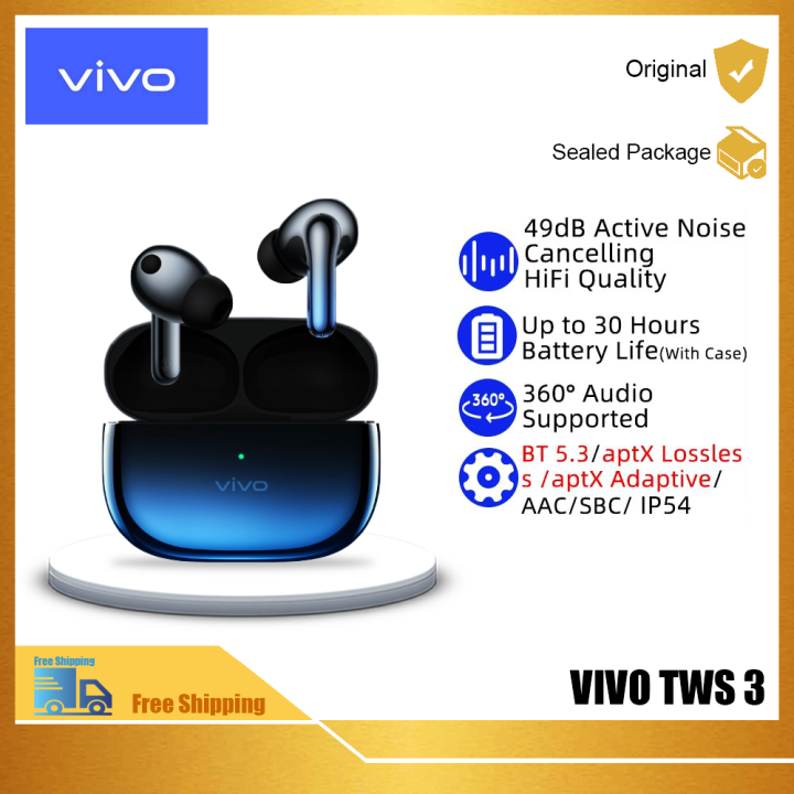 VIVO TWS 3 Pro true wireless Hi-Fi headphones without sensory temperature monitoring 49dB dual ...