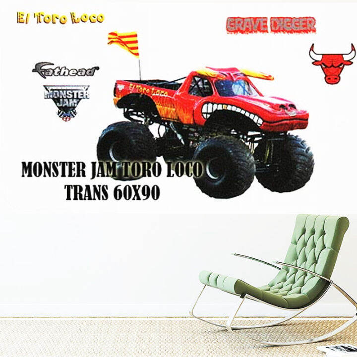 WPSBGS KK3025 RED EL TORO LOCO TRUCK 60X90 WALLSTICKER WALLSTIKER ...