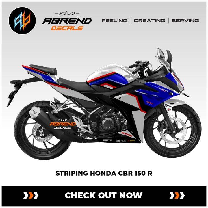 Striping Cbr 150 R FAcelift HRC Tri Color / Stiker Motor Honda Cbr 150R ...