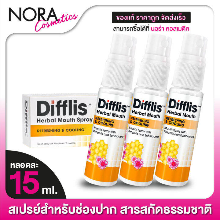 สเปรย์พ่นปาก Difflis Herbal Mouth Spray ดิฟฟลิส เฮอร์เบิ้ล เมาท์ สเปรย์ ...