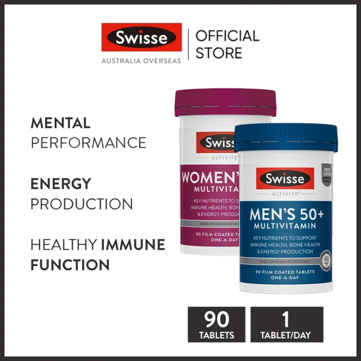 Swisse Ultivite Multivitamin Couple's Pack for Men & Women 50+ (90 ...