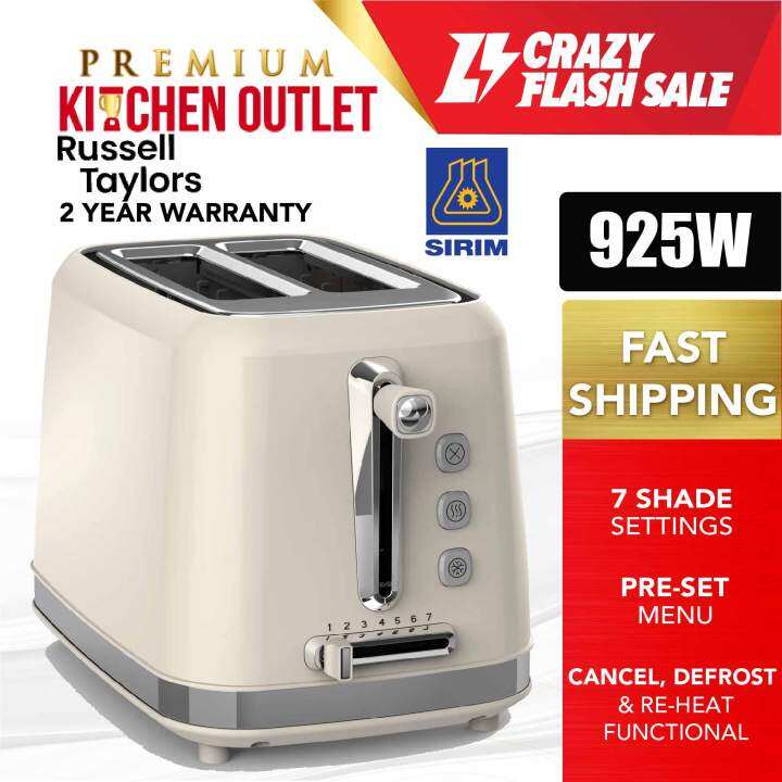 Russell Taylors 2 Slot Retro Toaster RT-10 CREAM | Lazada