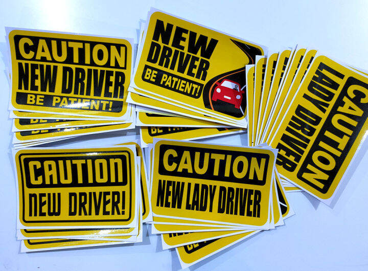 CAUTION NEW DRIVER SIGN - High Quality Stickers Laminated | Lazada PH