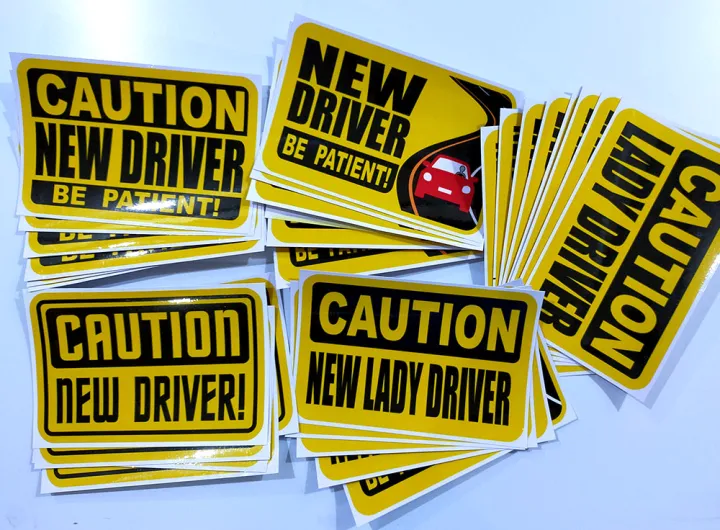 CAUTION NEW DRIVER SIGN - High Quality Stickers Laminated | Lazada PH