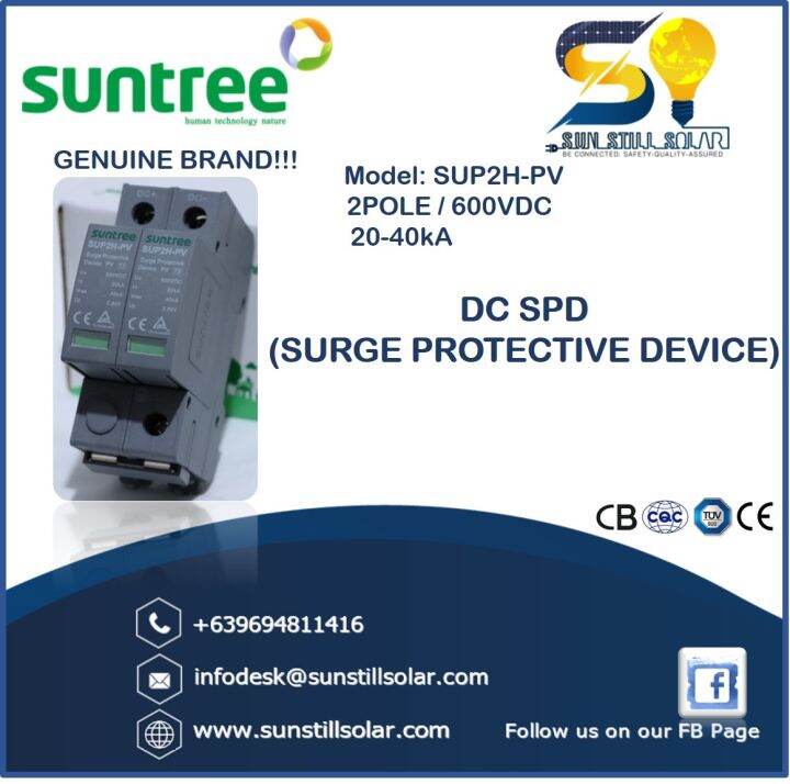 DC SPD / SURGE PROTECTIVE DEVICE / 2 POLE / 600 VDC / 20-40kA / GENUINE ...