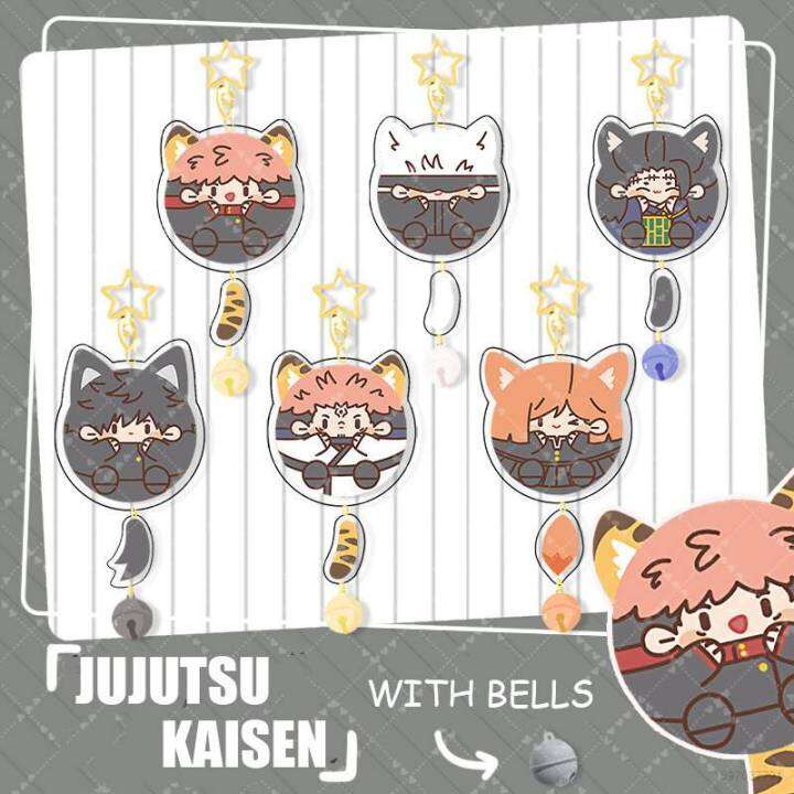 JUJUTSU KAISEN Keychain With Bells Anime Bag Pandant Keyring Gojo ...