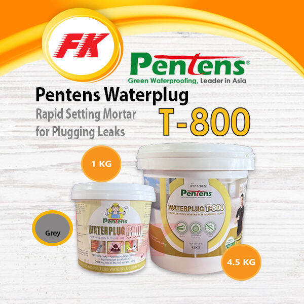 Pentens Waterplug T-800 (4.5KG) Rapid Setting Mortar for Plugging Leaks | Lazada