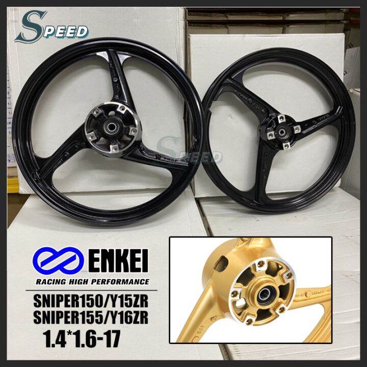 ♀Enkei Mags 3 Spokes Sniper150 Sniper155 Front Disc Brake 4 Holes Rear ...