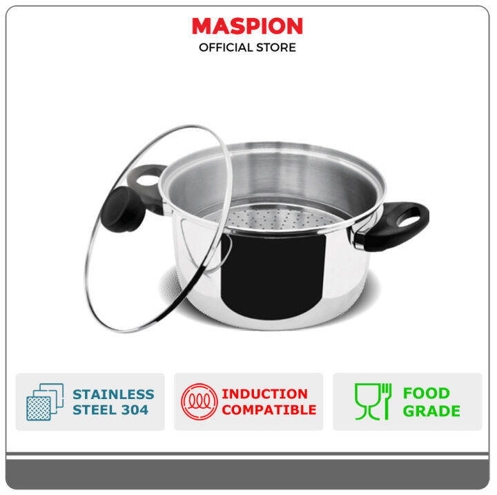Maspion Maxim Orozeta 24 cm with Glass Cover - Panci Stainless Steel ...