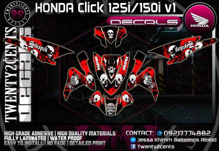 honda click 125i / 150i version 1 decals | Lazada PH
