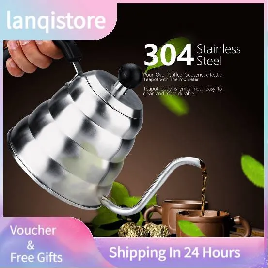 (Seller Recommend)1.2L 304 Stainless Steel Pour Coffee Gooseneck Kettle Teapot | Lazada PH