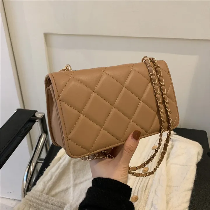 UISNMALL Plaid Quilted Women Crossbody Bag Fashion Chain Messenger Bag ...