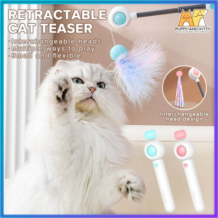 Cat Teaser Toy Retractable Kitten Interactive Toy Infrared Laser Cat ...