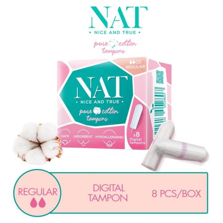 chenxin NAT Nice and True Tampons 100 Organic Cotton - Regular 8's ...
