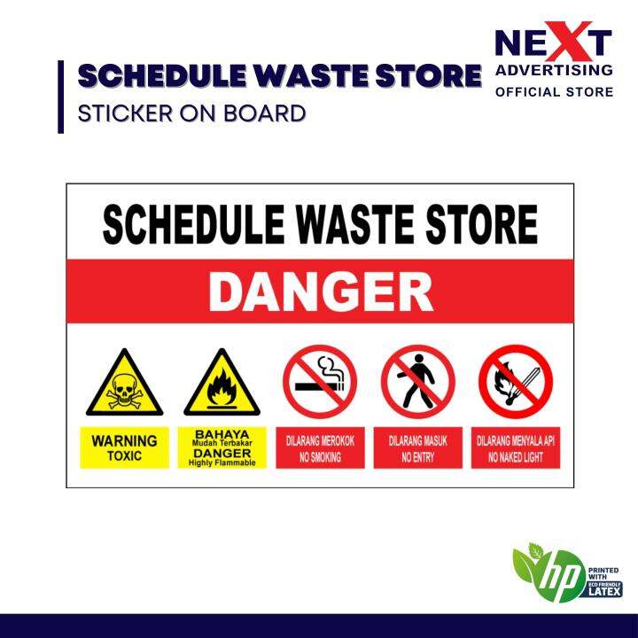 Schedule Waste Store Signage | Sticker on Board | Lazada