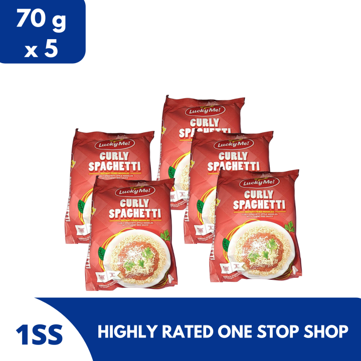 Lucky Me Curly Spaghetti, 70g set of 5 | Lazada PH