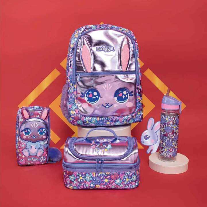 Smiggle purple rabbit Classic backpack for Primary children | Lazada ...