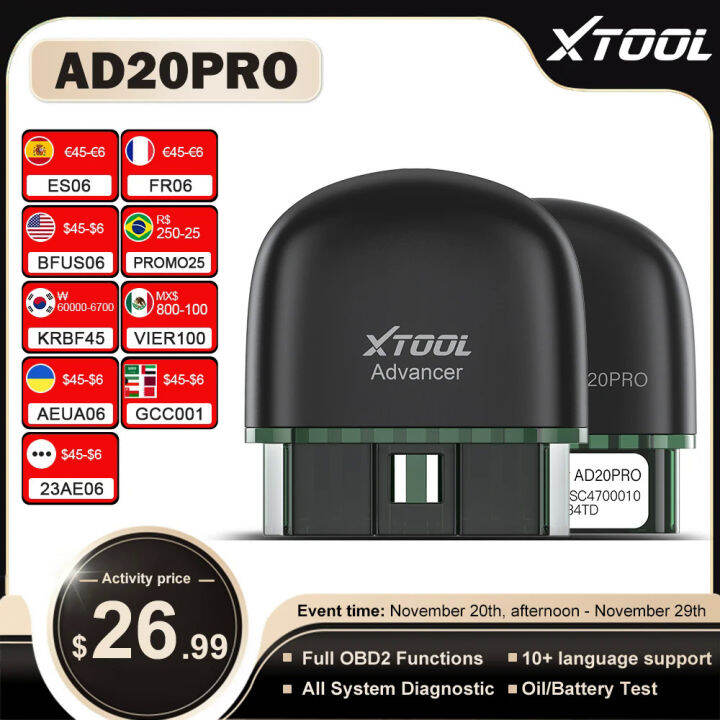 XTOOL AD20 AD20PRO Obd2 Automotive Diagnostic Tools Bluetooth obd2 ...