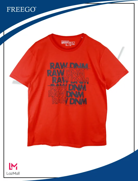 Freego Jersey Cotton Plain with Graphic T-shirt in Red | Lazada PH