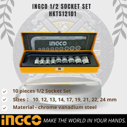 Ingco 10 pieces 1/2 Socket Set HKTS12101 | Lazada PH Ingco 10 pieces 1/2 Socket Set HKTS12101 | Lazada PH