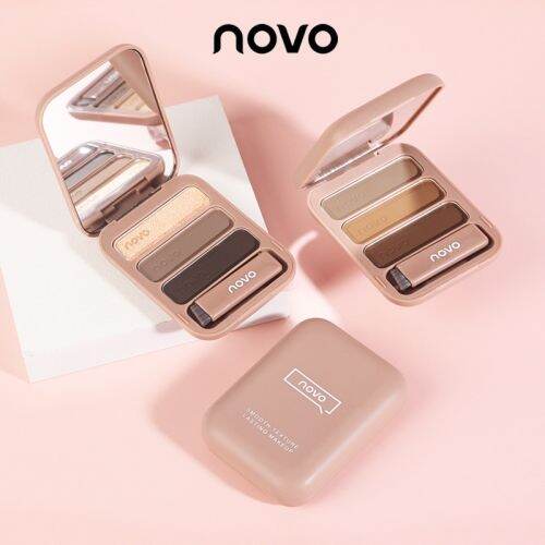 Novo Eyebrow Powder Palette with Eyebrow Brush Eyeshadow Nose Shadow (2 ...