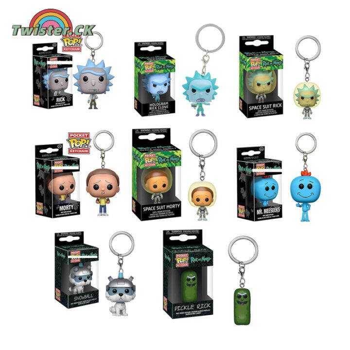 HOT Twister.CK Funko Pop Rick Morty Keychain Snowball Pickle Rick ...