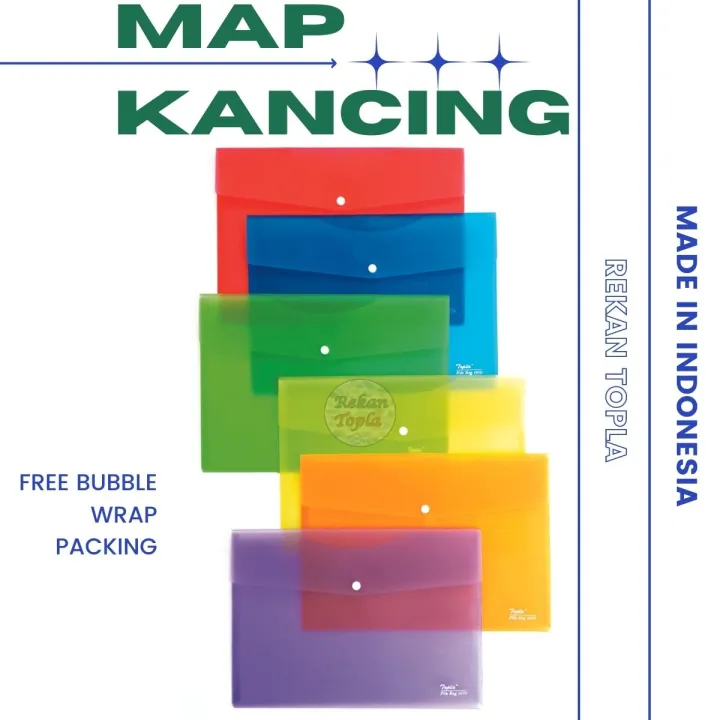 (3 PCS) Map Kancing Tebal / Map dokumen Kancing / File Bag 1070 ...