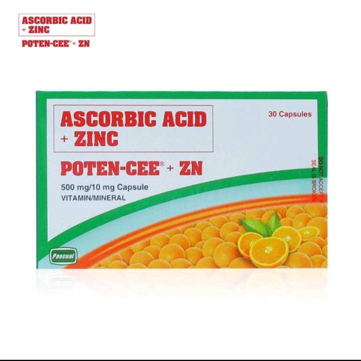 POTEN-CEE ZN Ascorbic Acid + Zinc (Non-acidic Vitamin C + Zinc) 30 Capsules | Lazada PH