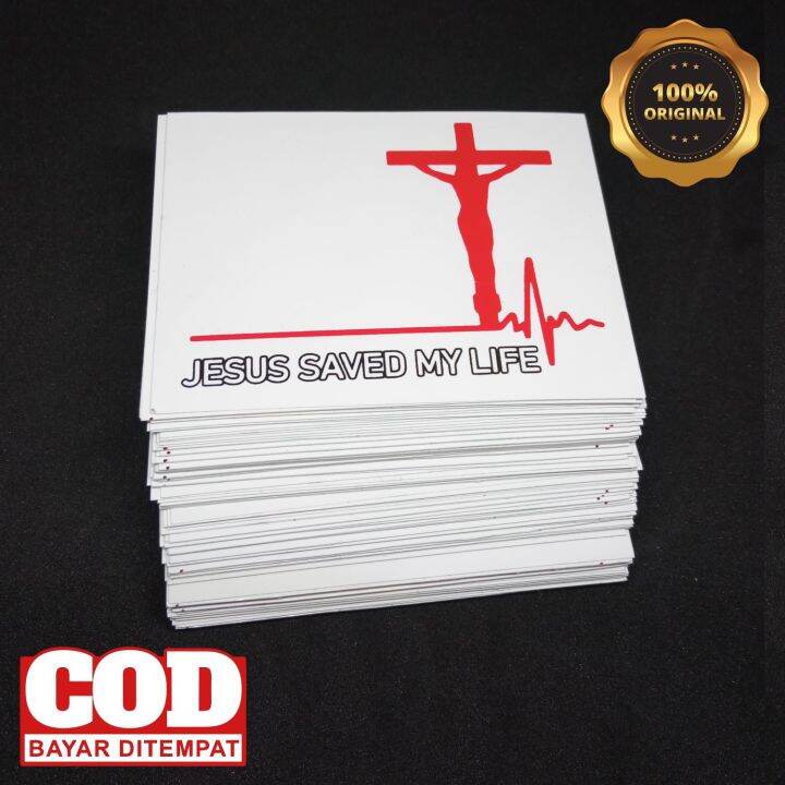 JESUS SAVED , Stiker Rohani Kristen Jesus , Stiker Tulisan Jesus ...