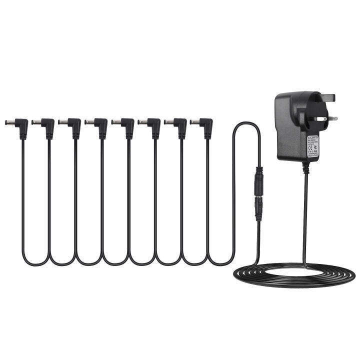 Guitar Effect Pedal Power Supply Adapter with 8 Ways Daisy Chain Cable ...