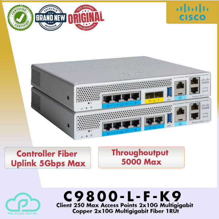 Cisco Catalyst 9800-L Wireless Controller Fiber Uplink 5Gbps Max ...