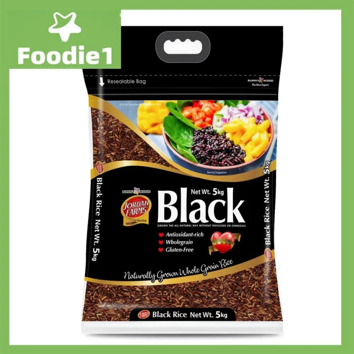 Foodie1 Jordan Farms Black Rice 5kg (Organically Grown Unpolished rice ...