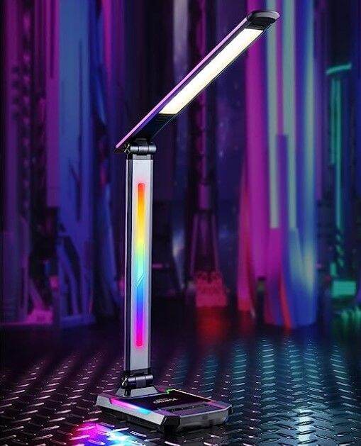 RGB Lighting Modes Gaming Desk Lamp LED Voice Activated Changing Colors ...