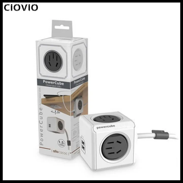 Smart Home Power Cube Socket Plug 4เต้ารับพร้อม2USB Creative Power ...