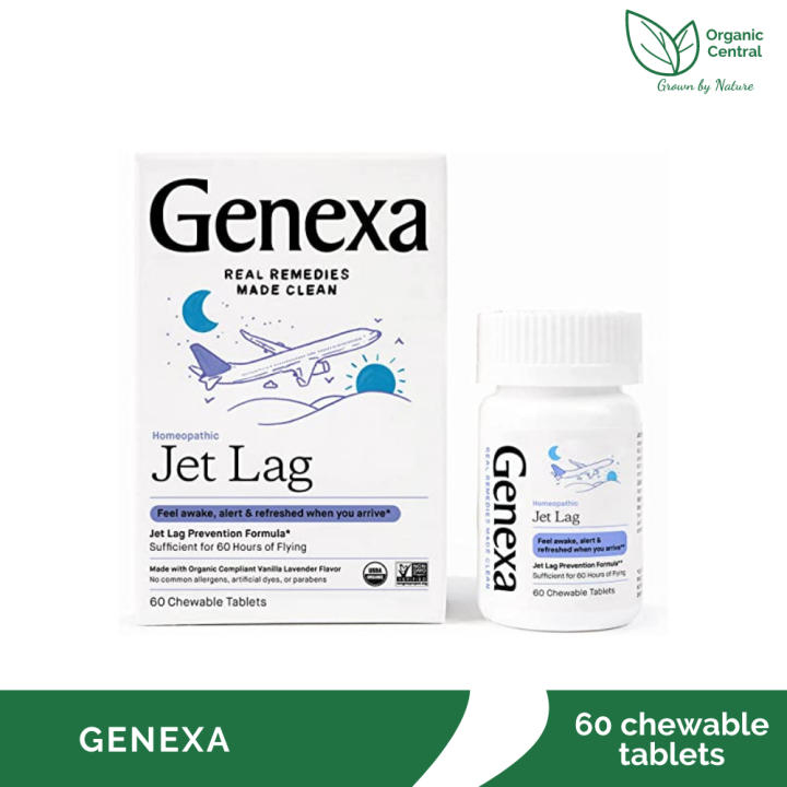 Genexa Organic Jet Lag Prevention 60 Chewable Tablets with Organic ...