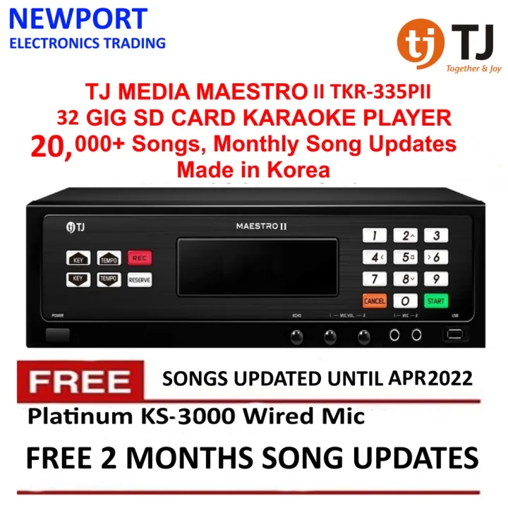 TJ Media Maestro II TKR-335PII 32GB SD Card Karaoke Player with 20000 ...