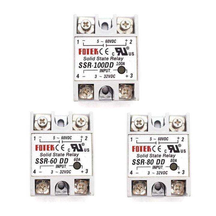 【TAI YONG】 Solid State Relay 12V 24V SSR-60DD SSR-80DD SSR-100DD 60A 80A 100A 3-32V DC ถึง5-60V ...