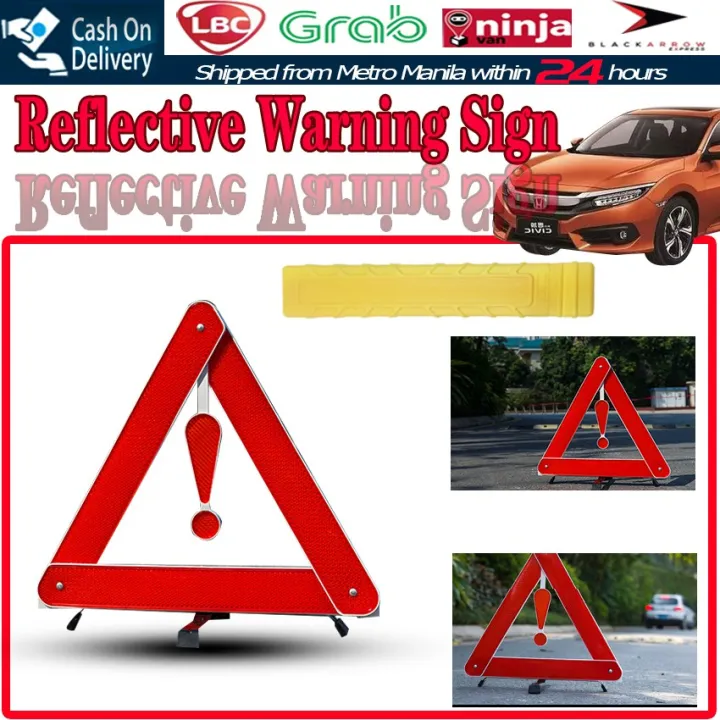 Car Emergency Breakdown Warning Triangle Red Reflective Sign | Lazada PH