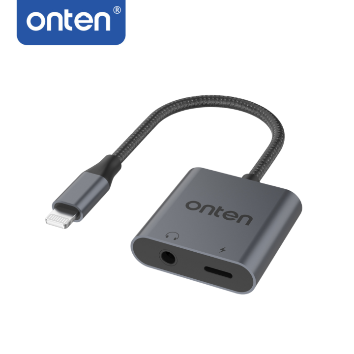 ONTEN OTN-133 2in1 lightning to 3.5mm and charging adapter | Lazada.co.th