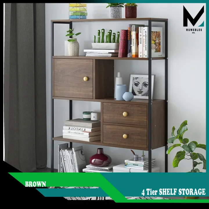 [Muwebles.mnl] #19 4tier Shelf Storage with 3 Drawer | Lazada PH