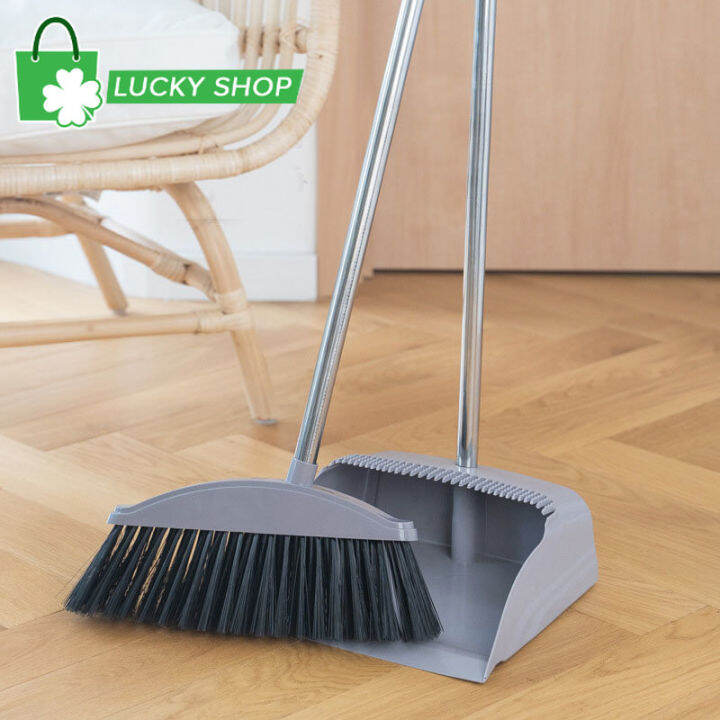 LUCKY SHOP Broom and Dust Pan Set Household Mop Cleaning Outdoor Indoor ...