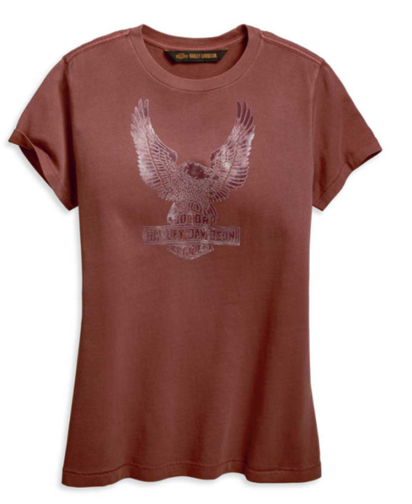 Harley-Davidson® Women's Flocked Eagle Short Sleeve Tee (XL) | Lazada PH