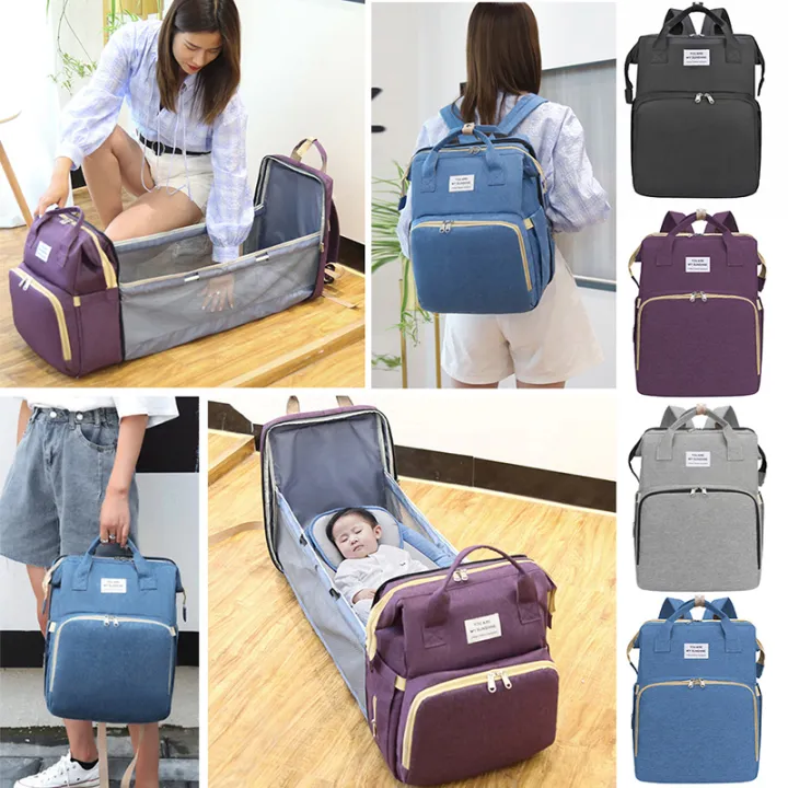 Baby-Bala กระเป๋ากันน้ำพับได้สำหรับคุณแม่กระเป๋าใส่ผ้าอ้อมกระเป๋า ...