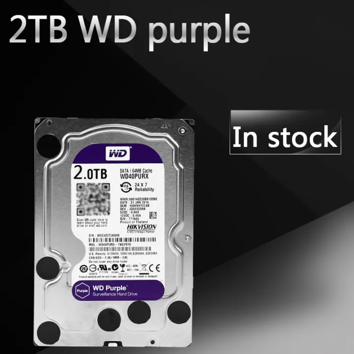 {ร้อนแรงที่สุดใน2021} จัดส่งฟรี WD20PURX 2TB WD ฮาร์ดดิสก์สีม่วง3.5 ...