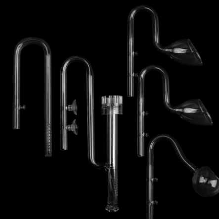 Aquarium Glass Lily Poppy Voilet Inflow Outflow Pipe For Planted Fish ...