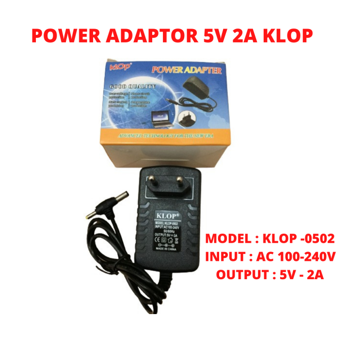 ADAPTOR POWER SUPPLY SWITCHING 5V 2A KLOP "ADAPTER" MODEL : KLOP -0502 ...