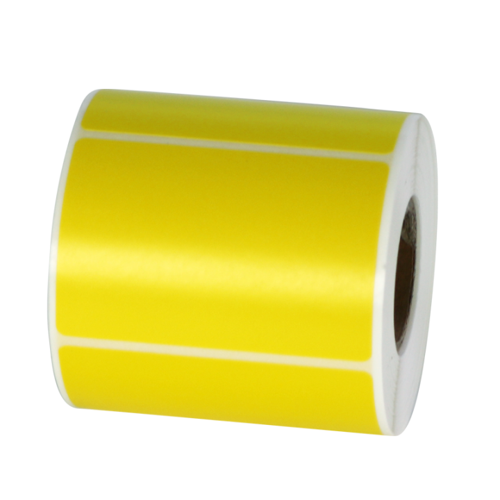 Yellow color thermal paper three-proof bar code printing self-adhesive stickers, outer box ...